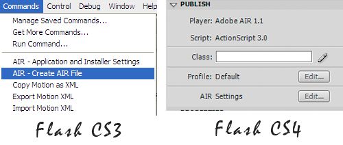 Adobe Air Application using Flash CS3